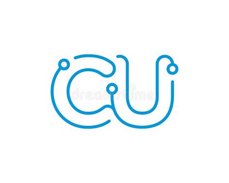 Cu Letters Electronic Logo Design Vector 001 Stock Vector Illustration Of Technology Design