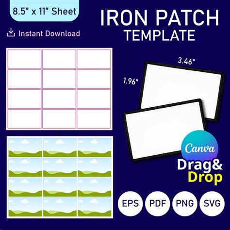 Hat Patch Template Etsy