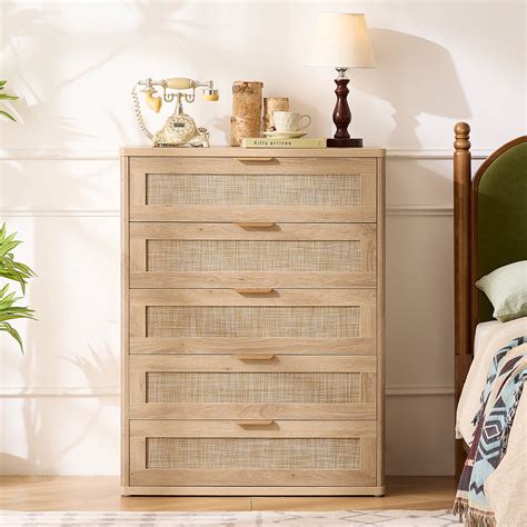 Lelelinky Rattan Dresser For Bedroom 41 Tall Dressers Chest Of