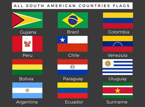 Premium Vector Set Of Flags Of South American Countries Vector Image