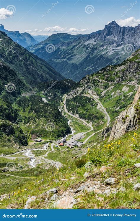 Susten Pass Bergstrasse Kanton Stille Schweiz Stockbild Bild Von Berg