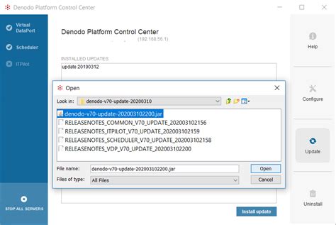 Download Updates From Support And Update Denodo Platform