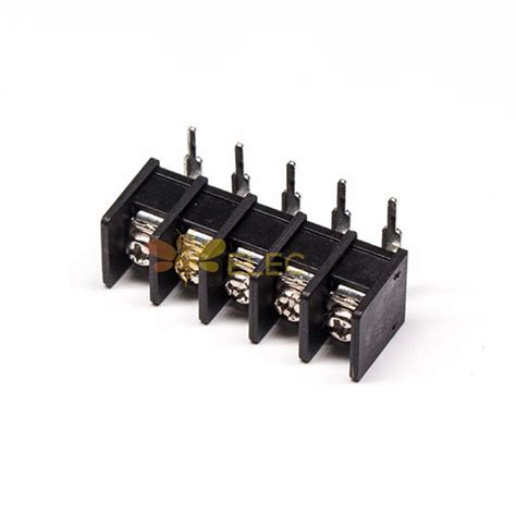 Elecbee Right Angle Terminal Block Connectors Pin Pcb Mount Black Barrier
