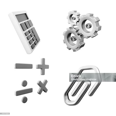 Calculadora De Renderizado 3d Tres Engranajes Sumar Restar Multiplicar