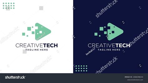Creative Technology Triangle Logo Design Inspiration Stock Vector