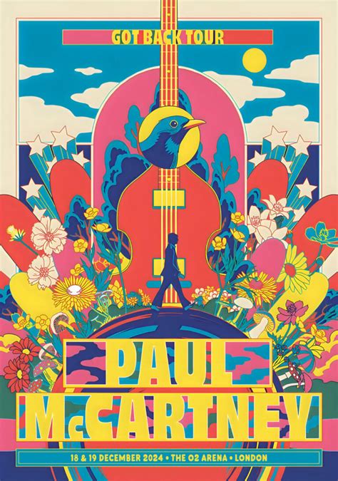 PAUL McCARTNEY Got Back UK Tour LONDON O Arena Poster Print Prints U