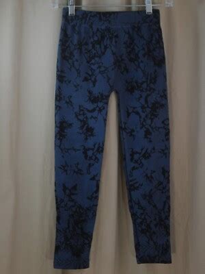 Poof Girls Small 7 8 Black Blue Leggings New Without Tags Ebay