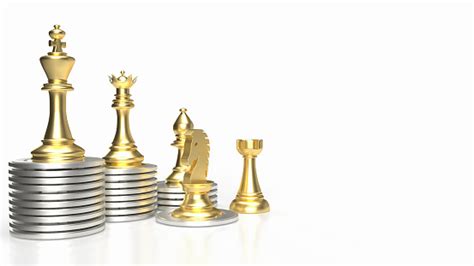 비즈니스 개념 3d 렌더링을 위한 흰색 배경에 금 체스와 동전 3차원 형태에 대한 스톡 사진 및 기타 이미지 3차원 형태 개념 개념과 주제 Istock