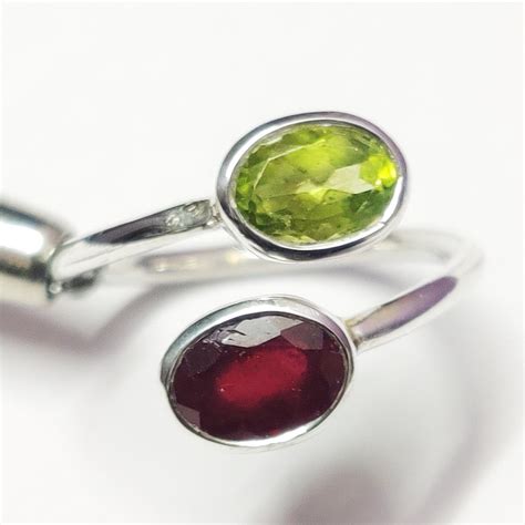 Ruby Peridot Ring Etsy