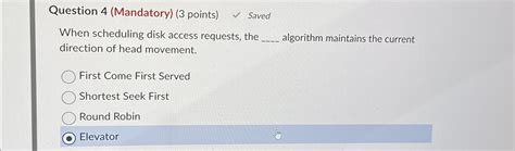 Solved Question 4 Mandatory 3 Points SavedWhen Chegg