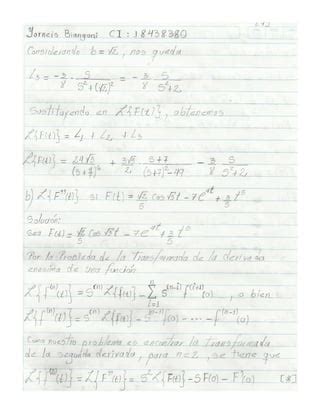 Transformada De Laplace Ejercicios UNIDAD III Asignacion Unidad Iii PDF