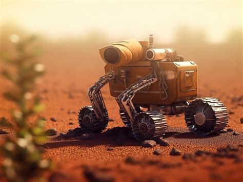 Premium Ai Image Machines Seeding On Mars Agriculture Land Ai Generated