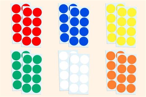 Color Coding Dot Labels Single Color TownStix