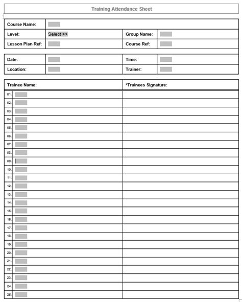 10 Free Sample Army Training Sign In Sheet Templates Printable Samples