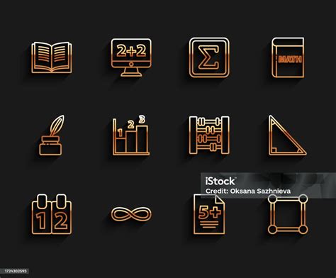 라인 수학 함수 코사인 함수 수학 기호 방정식 솔루션 계산기 다이어그램이 있는 칠판 그래프 일정 차트 달력 및 아이콘을