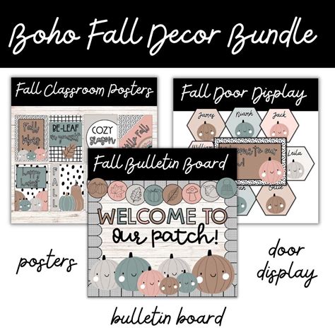Fall Themed Classroom Decor Bundle Teacher Decorations Home School Decor Easy Bulletin