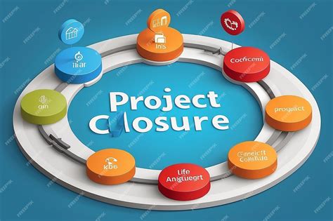 concept of project closure project managment life cycle 3d vector