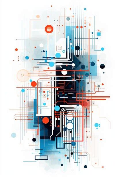 Abstract Technological Background With Various Elements Premium AI Generated Image