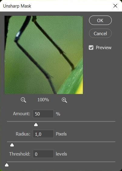 how to use the unsharp mask to sharpen images in photoshop