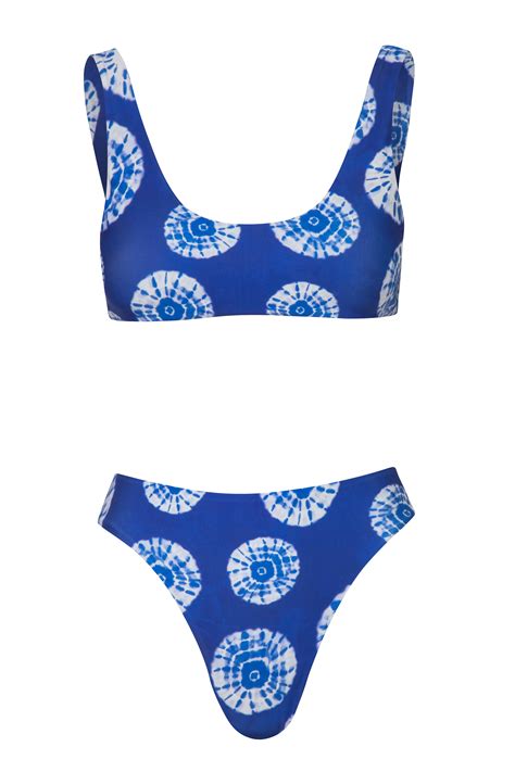 Steph Top And Bottom Blue Tie Dye Kovarova Swimwear Cancun