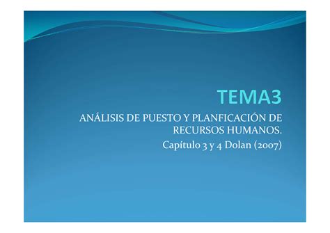 Tema 3 Rrhh Warning Tt Undefined Function 32 AnÁlisis De Puesto Y PlanficaciÓn De