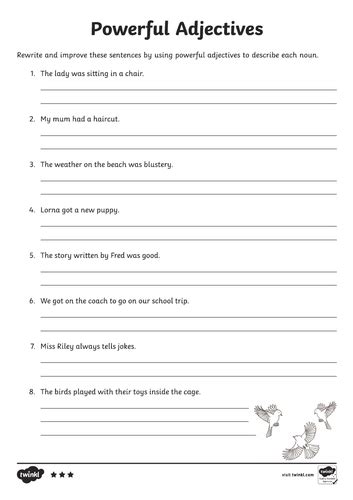 Key Stage 3 Spag Adjectives Teaching Resources