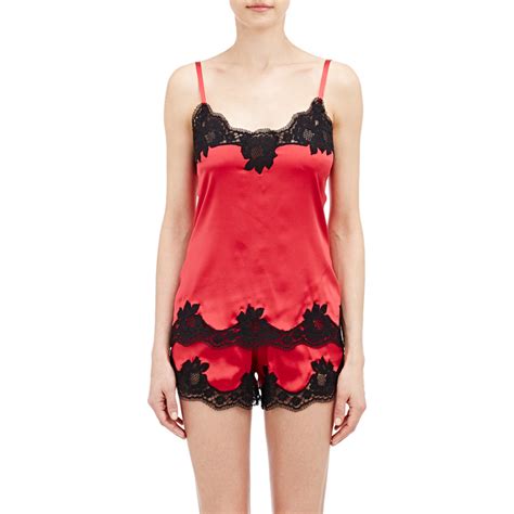 Dolce Gabbana Satin Lace Camisole Red Size 2 In Black Red Lyst