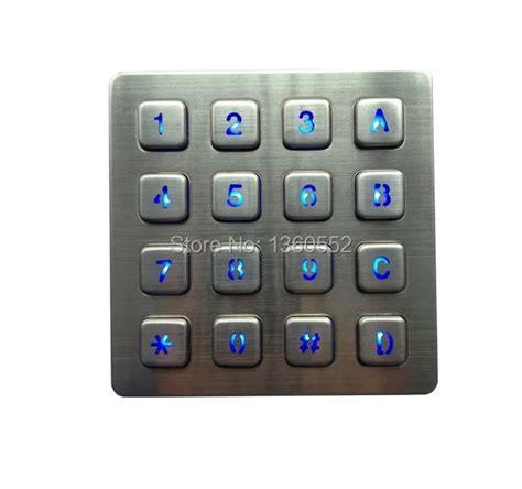16 Keys Backlit Keypad Led Backlit Keyboard With Illuminated 4x4 Key