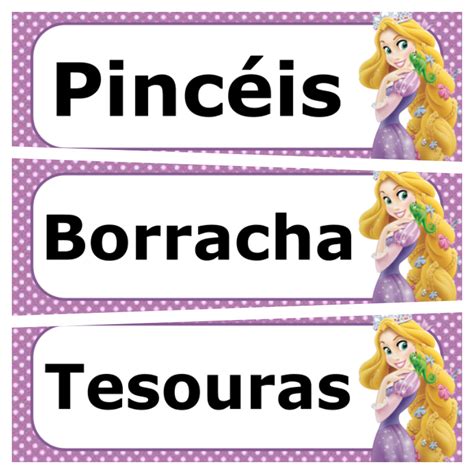 Etiqueta Escolar Para Imprimir Rapunzel Arte Para Toda A Festa