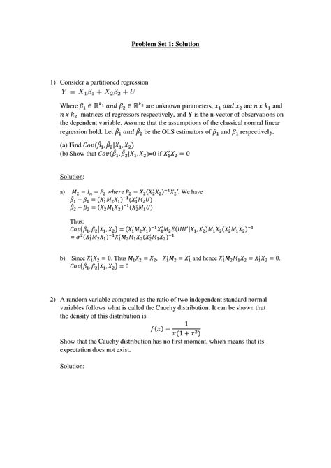 problem set 1 solution problem set 1 solution consider a partitioned