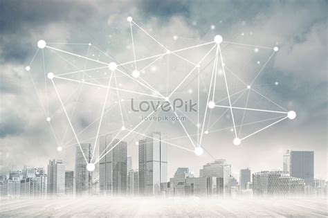 도시 네트워크 연결 개념 배경 사진 및 창의적인 일러스트 무료 다운로드 Lovepik