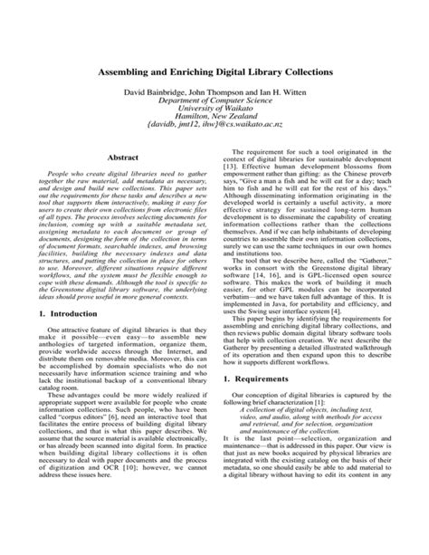 Assembling And Enriching Digital Library Collections