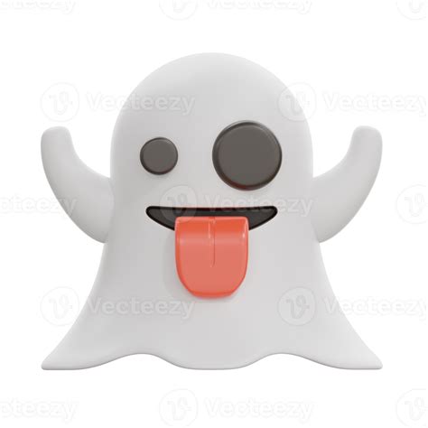 3d Ghost Winking Tongue Out Emoji 51796664 Png
