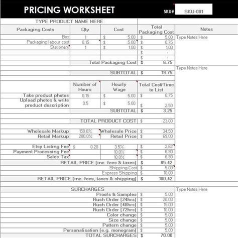 Cogs Inventory Spreadsheet Etsy Australia
