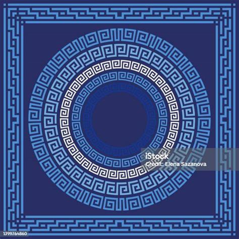 Greek Key Pattern Frame Collection Decorative Ancient Meander向量圖形及更多希臘