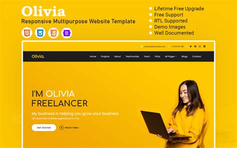 modelo de site responsivo html5 olivia templatemonster