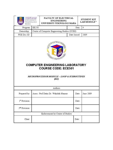 Computer Engineering Laboratory Course Code Ece501 Pdf Computer