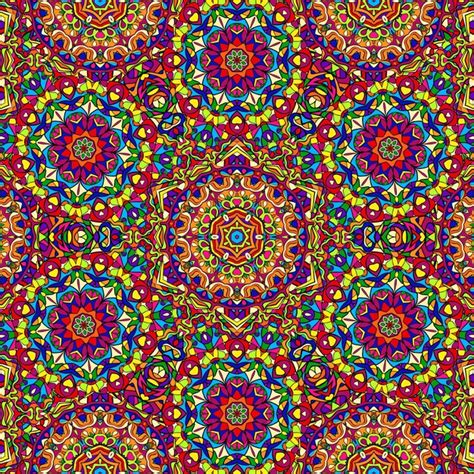 Premium Vector Bright Multicolor Kaleidoscope Seamless Pattern