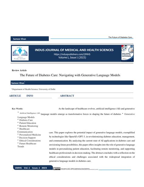 pdf the future of diabetes care navigating with generative language