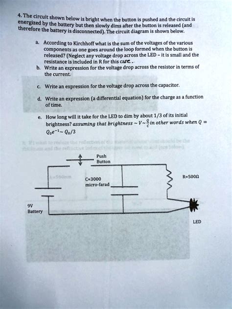 Che Circuit Shown Below Is Bright When The Button Pushed And The Circuit Is Energized By The