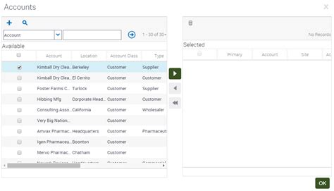 Selection Dialog Boxes