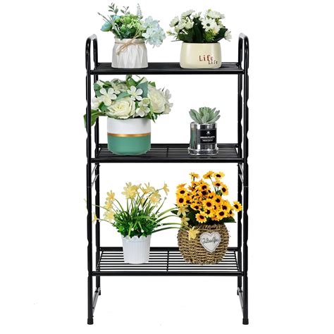 Rebrilliant Koki Heavy Duty 3 Shelf Storage Rack Stackable Wire Stand