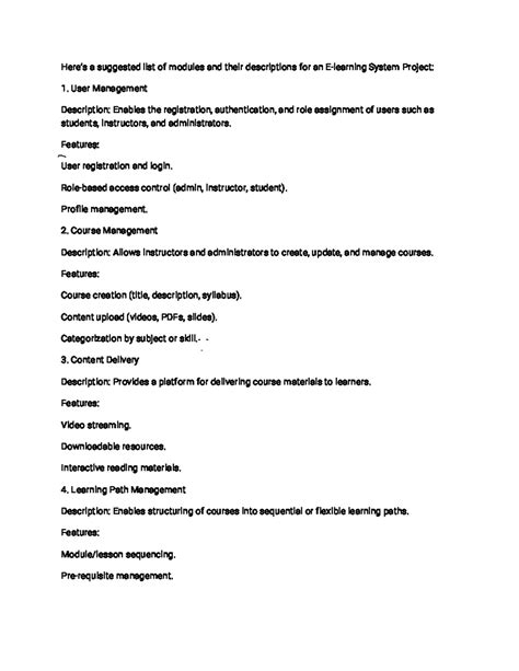 Heres A Sugges E Learning Heres A Suggested List Of Modules And