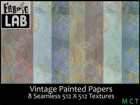 Second Life Marketplace Fabric Lab Vintage Paper Texture Set