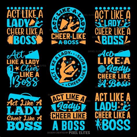Act Like A Lady Cheer Like A Boss Svg Cheerleading Cheer Life Bundle