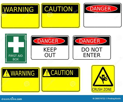 Set Signs Danger Caution And Warning Stock Illustration Illustration