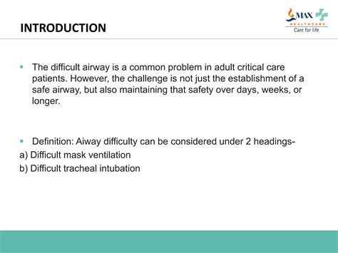 Difficult Airway Management In Icu Pptx