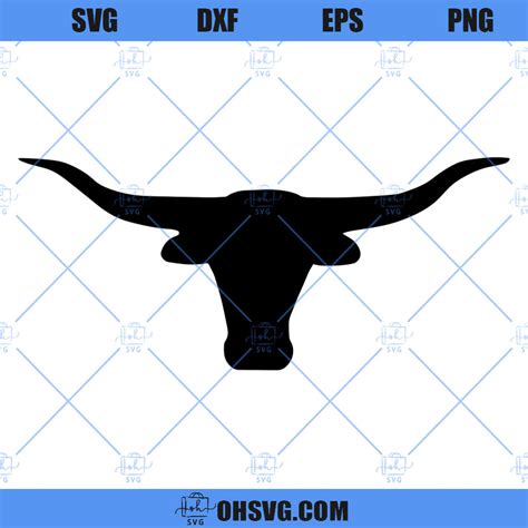Texas Longhorn Head Svg Texas Cow Head Svg Png Dxf Cut Files For Cric