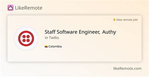 📩 staff software engineer authy at 🏢 twilio 📍remote job in 🇨🇴