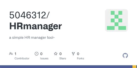 Github 5046312 Hrmanager A Simple Hr Manager Tool~